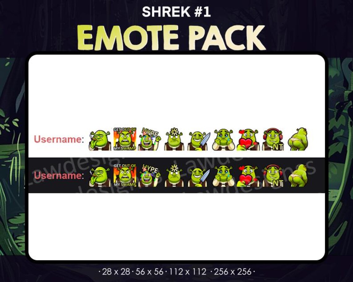 9 Shrek Emotes Bundle Pack Twitch, Youtube, Discord Ogre Shrek Twitch ...