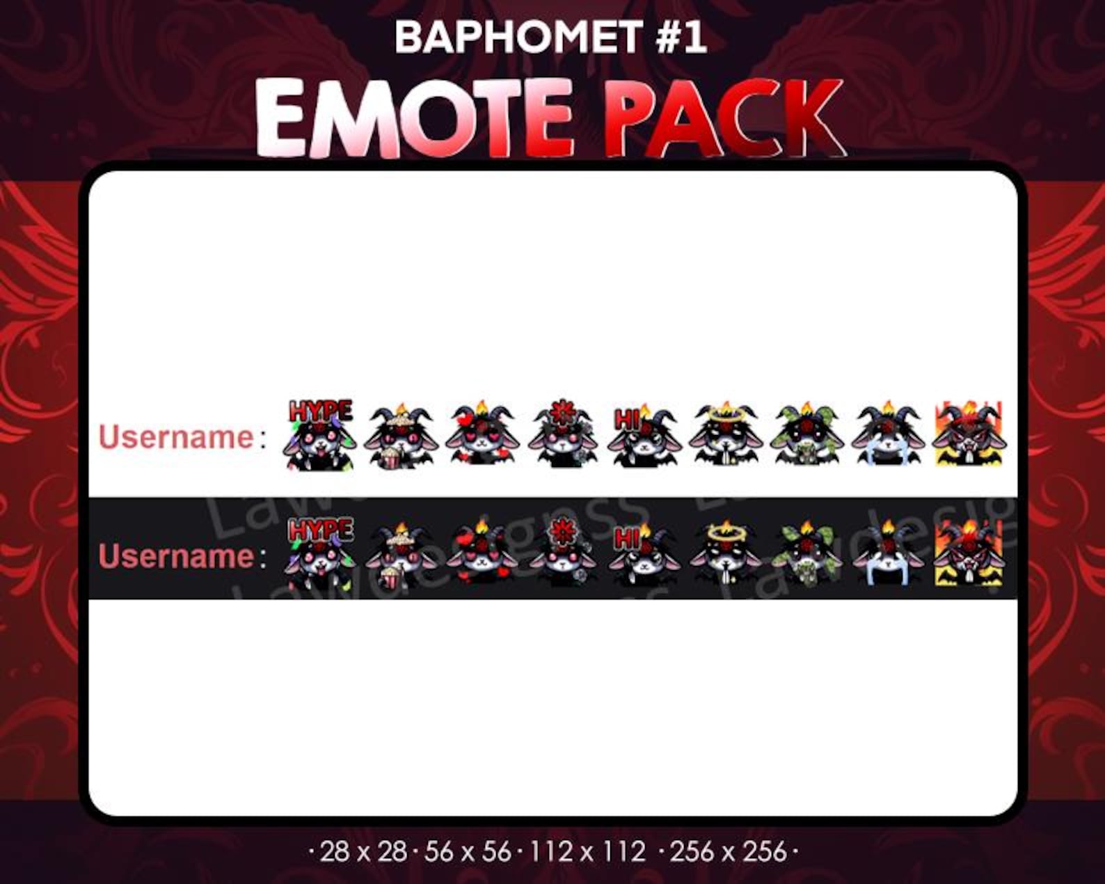 9 Baphomet Emotes, Dark Aesthetic Decor Halloween Emotes, Cute Baphomet ...