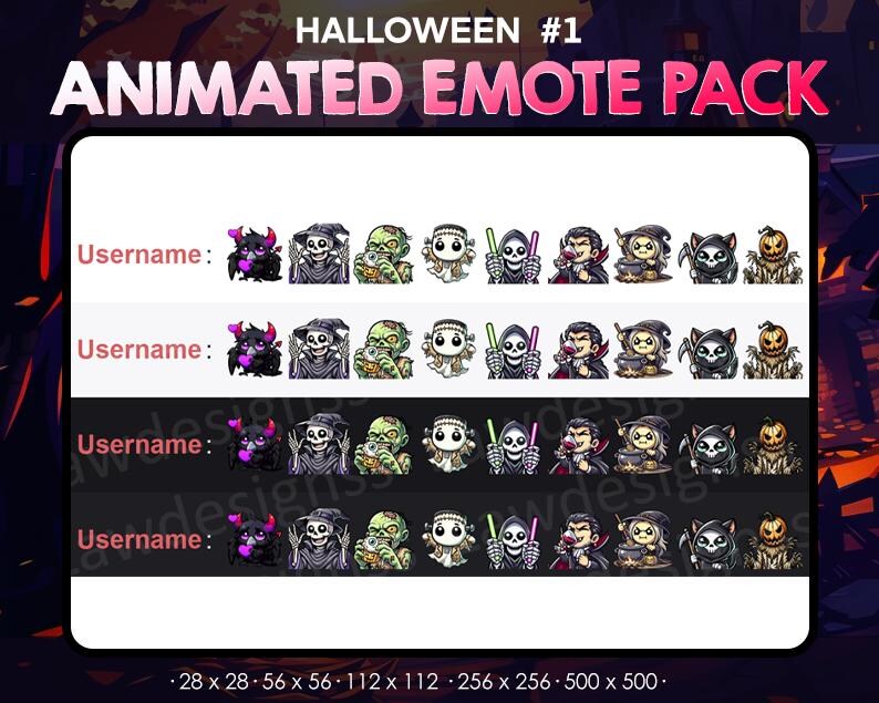 Animated Halloween Emotes Bundle – Spooky Twitch, Youtube, Discord ...