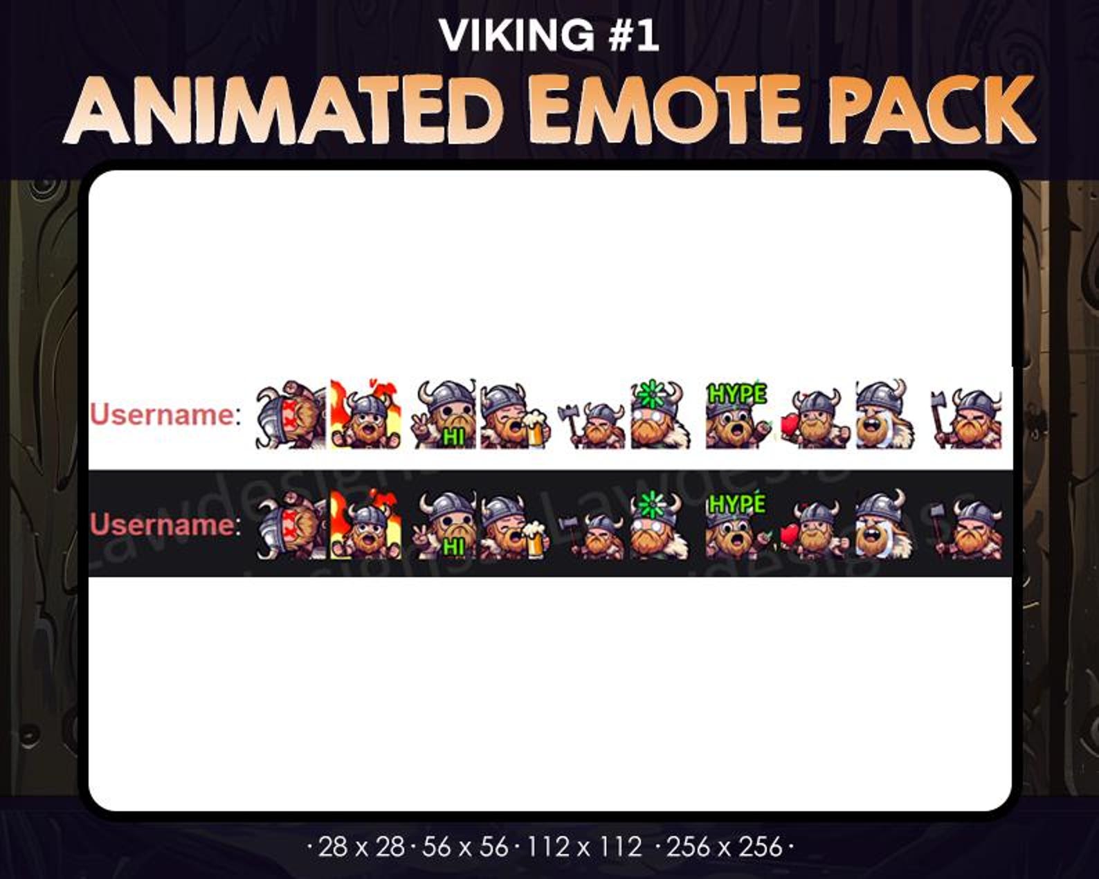 9 Animated Viking Emotes Bundle Pack - Twitch, Youtube, Discord ...