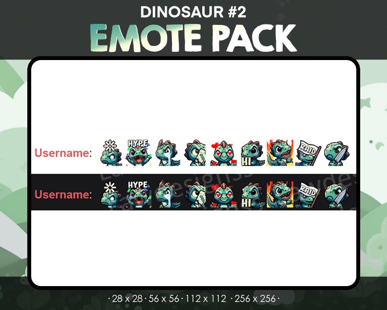 Cute Dino Emotes Bundle - Twitch, Discord, Youtube (digital Download ...