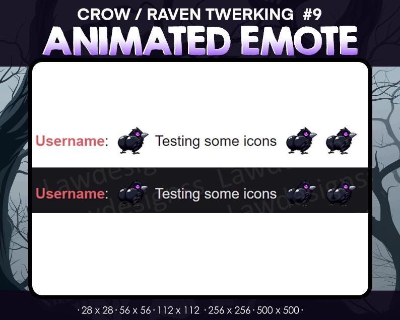 Raven / Crow Twerking - Animated Emote Dancing -twitch, Youtube ...