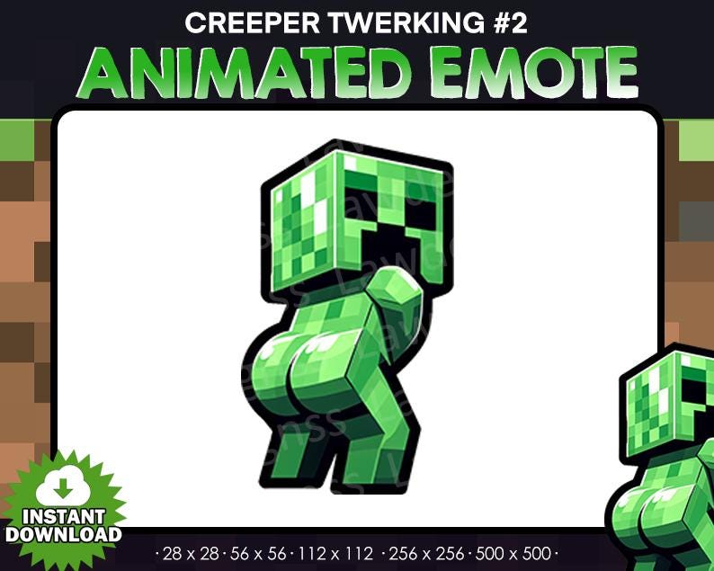 Animated Creeper Booty Minecraft Game Twerking Twitch Emotes Para ...