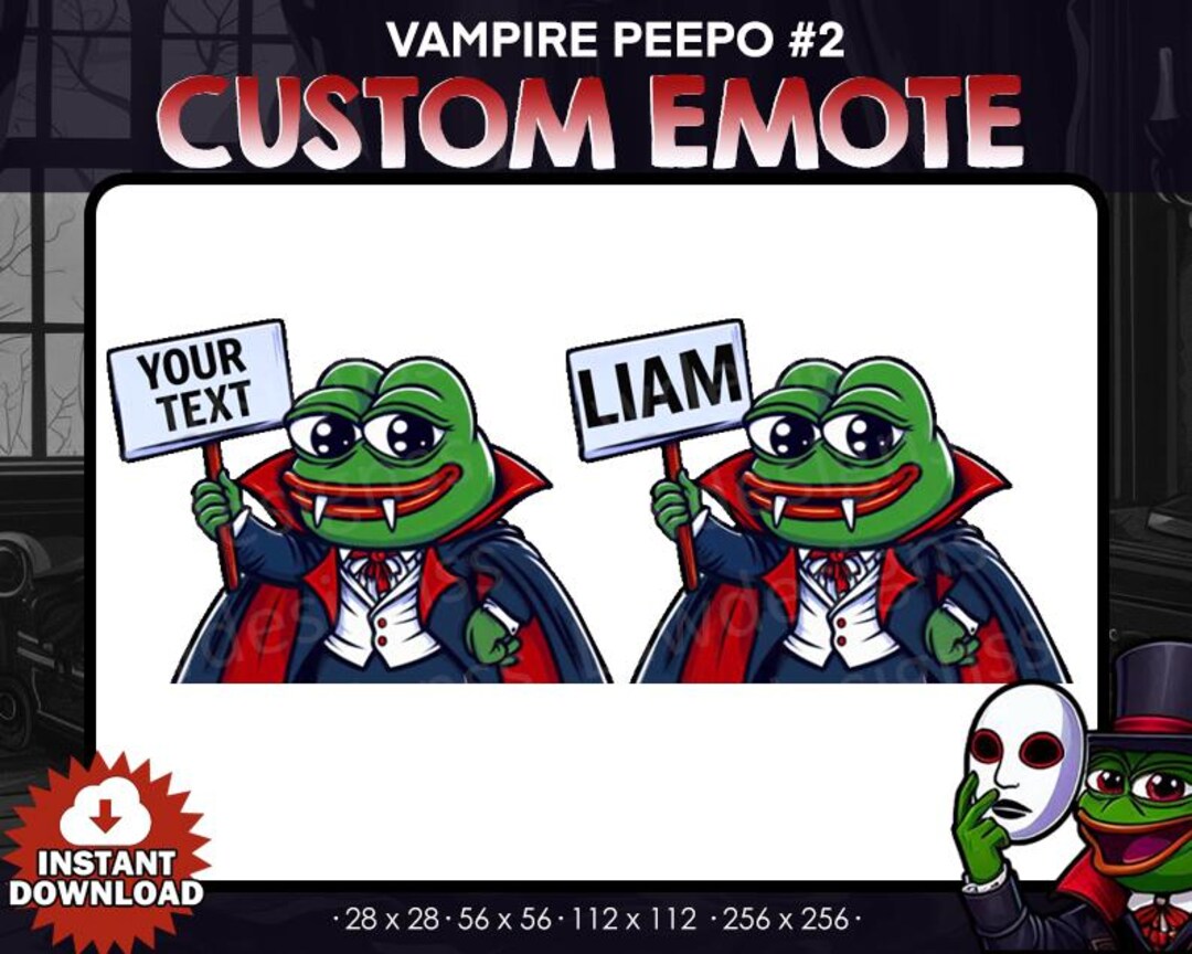 Custom Animated Vampire Peepo Emote | Twitch, Discord, Kick (digital ...