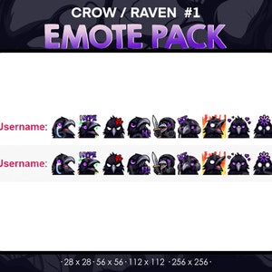 9 Raven/ Crow Emotes Bundle Pack - Twitch, Youtube, Discord | Killers ...