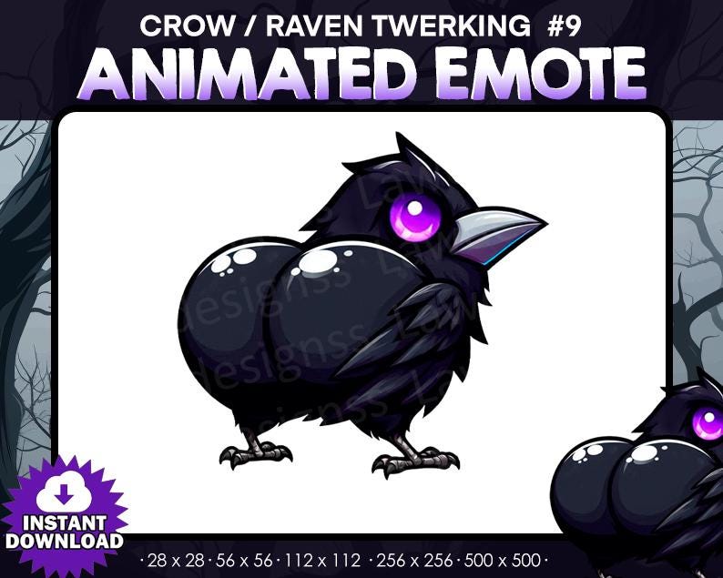 Raven / Crow Twerking - Animated Emote Dancing -twitch, Youtube ...