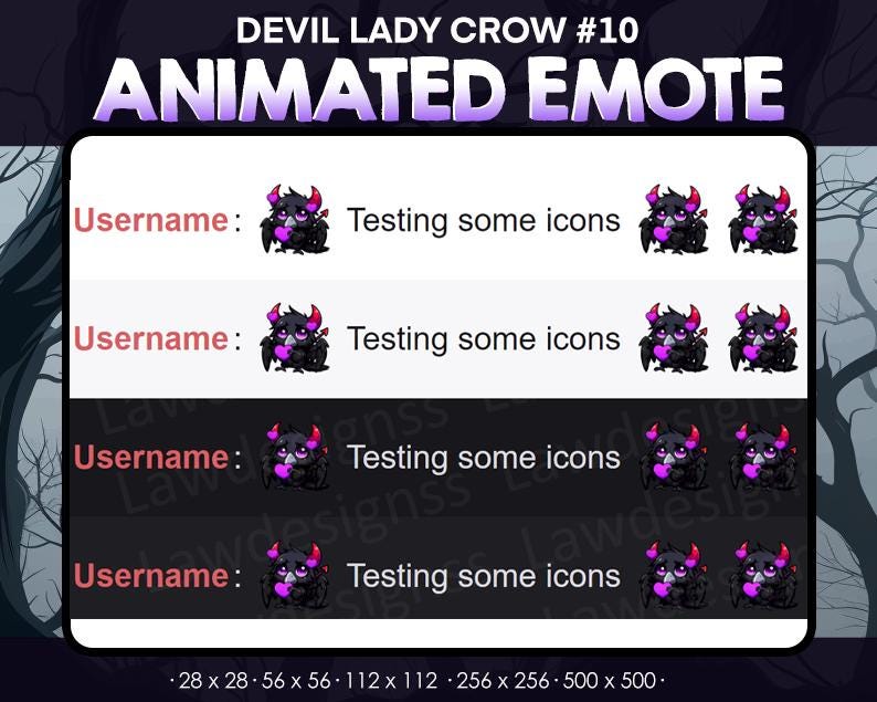 Devil Crow Animated Emote - Heart Love, Twitch, Discord (digital ...