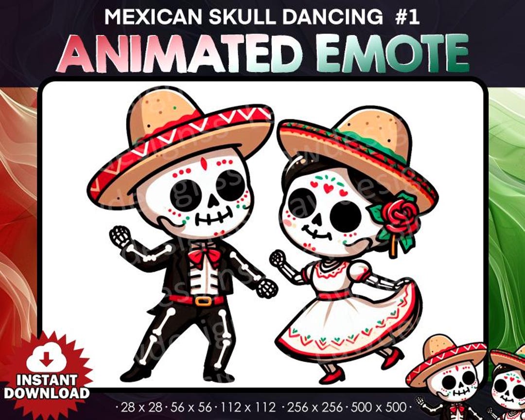 Animated Mexican Skull Couple Emotes – Twitch, Youtube, Discord ...