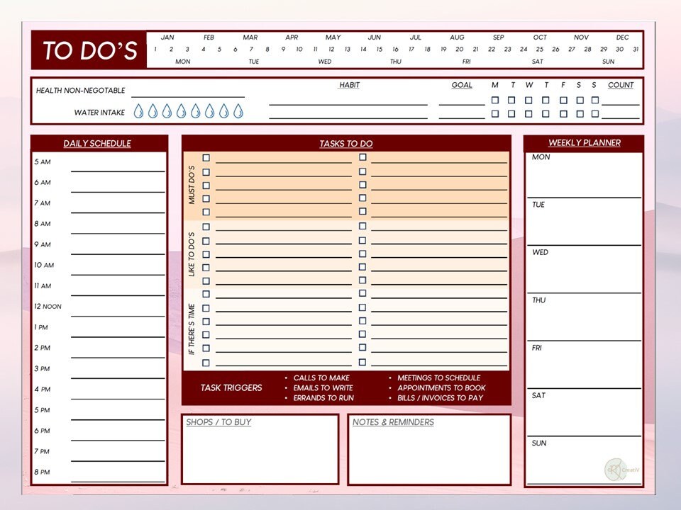 Printable to Do List - Etsy
