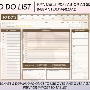 Printable to Do List - Etsy