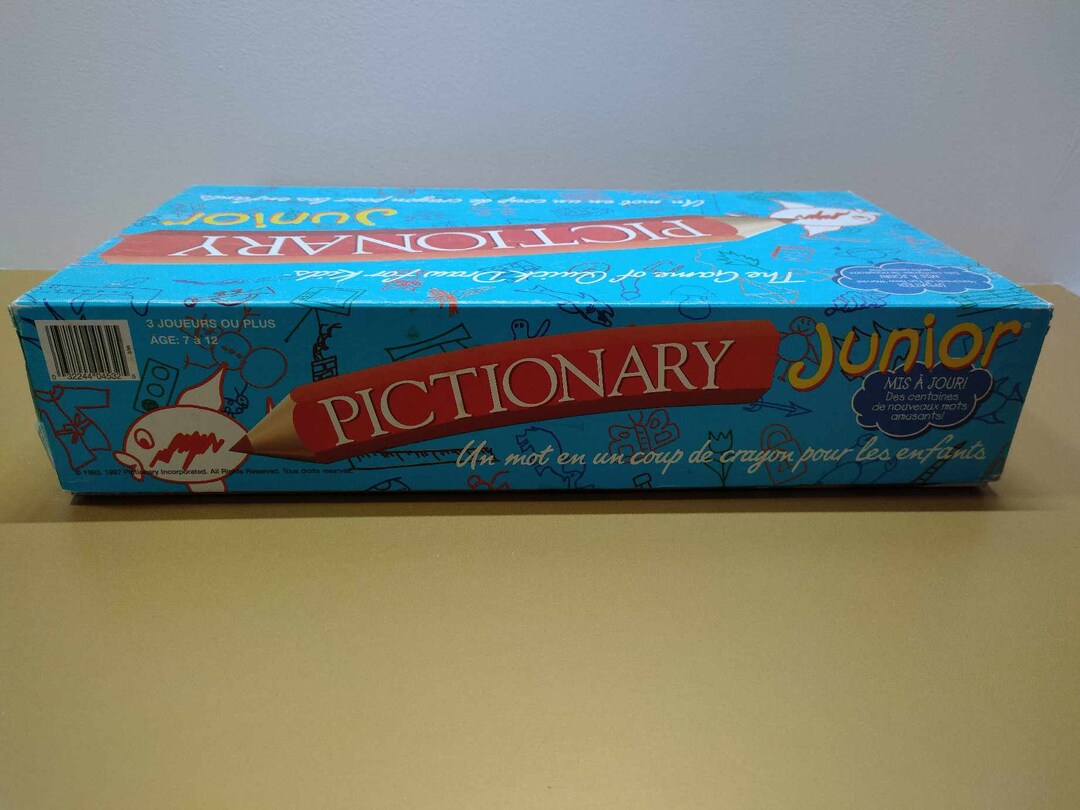 Pictionary Junior Board Gamerare 90's Vintage BILINGUAL english /french ...