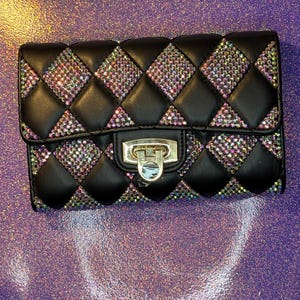Black Bling Tufted Purse - Etsy