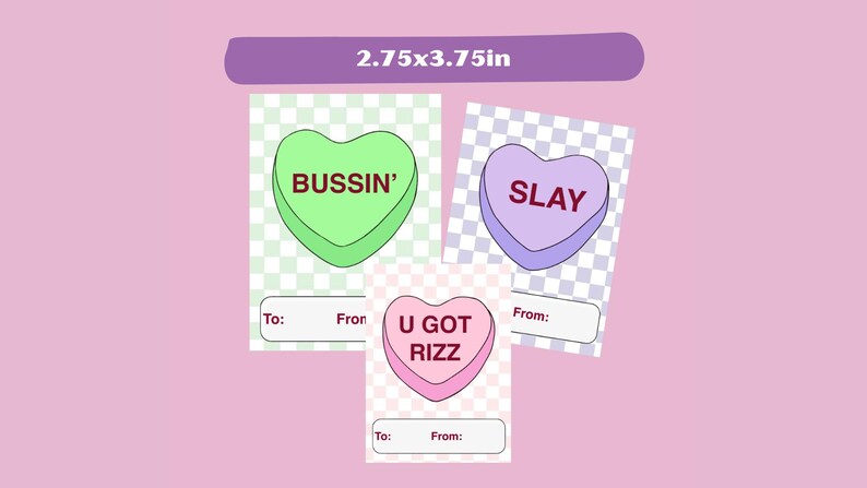 Printable Candy Heart, Conversation Hearts, Valentine's Day Cards ...