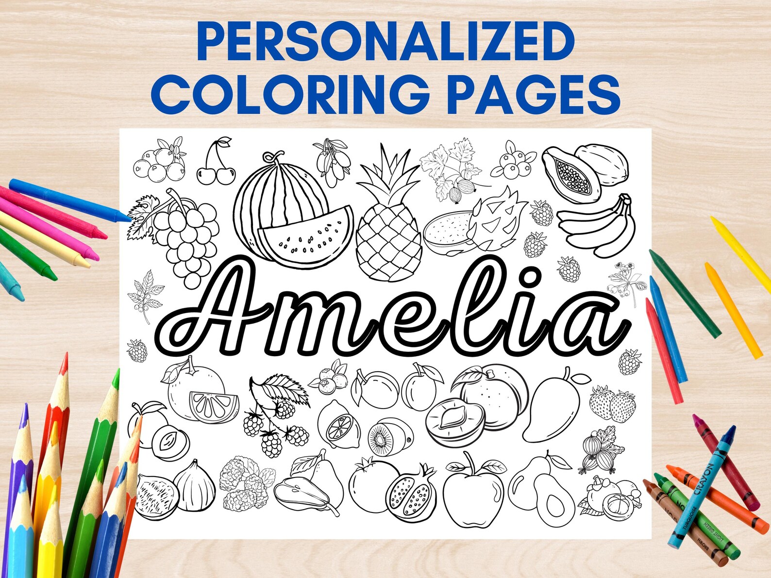 Customizable Coloring Pages for Kids Personalized Coloring Pages for ...