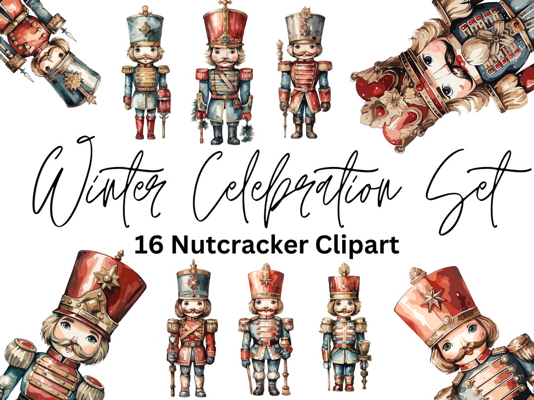 Watercolor Nutcracker Christmas Clipart Winter Holiday Clip - Etsy