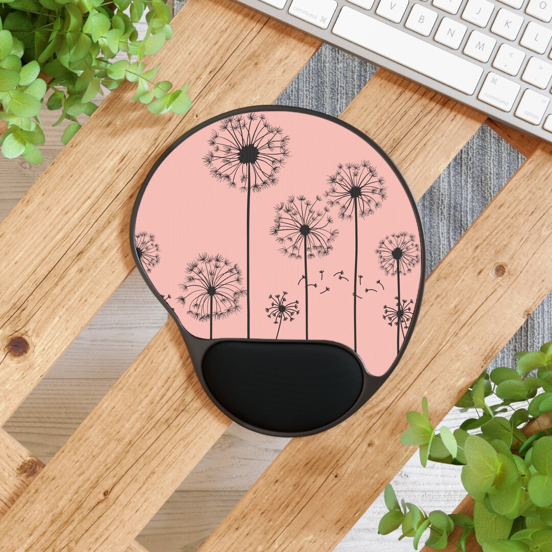 Pink Dandelions Floral Wrist Rest | Ergonomic Wrist Support | Stylish ...