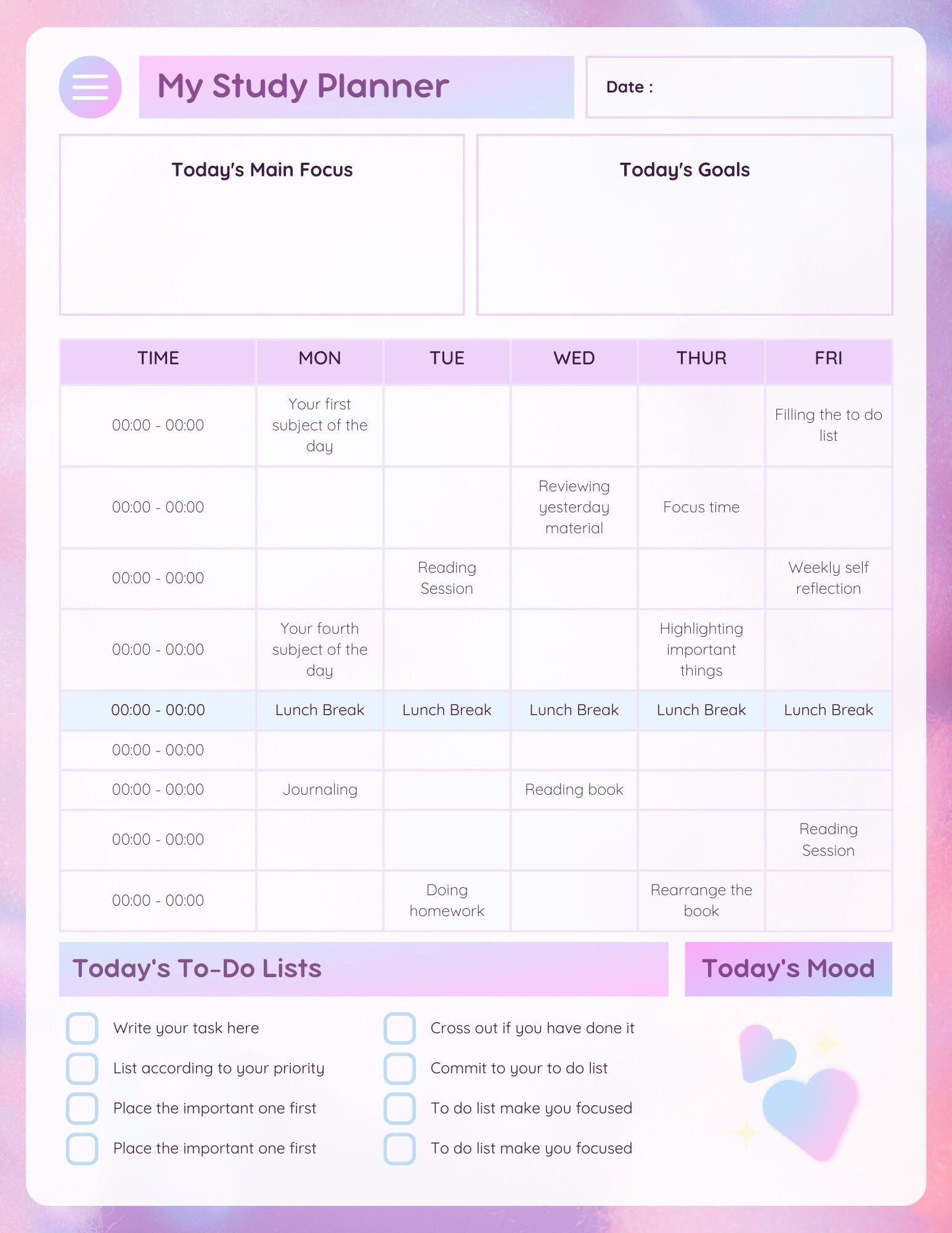 Study Planner Journal DIGITAL DOWNLOAD Easy Print - Etsy