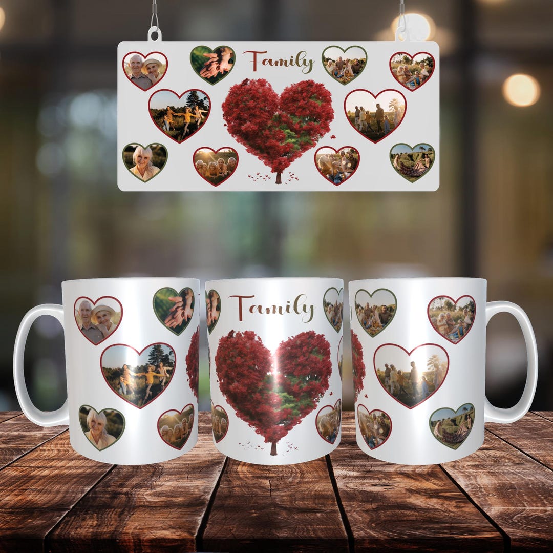 Personalised 10 Photo Mug, Custom Photo and Text Mug, Bespoke Mug ...