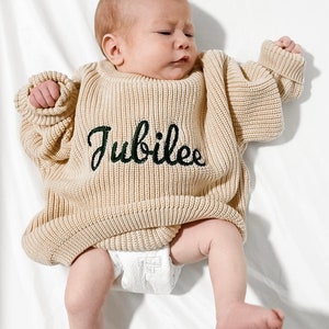 Customized Oversized Knit Baby Sweater, Personlized Sweater, Oversize ...