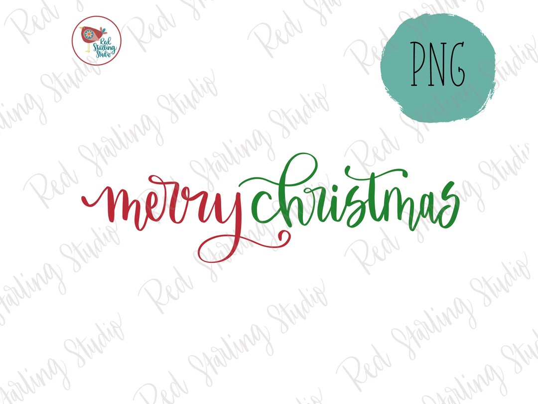 Merry Christmas Script PNG, Hand Lettered Sublimation File, Holiday PNG ...