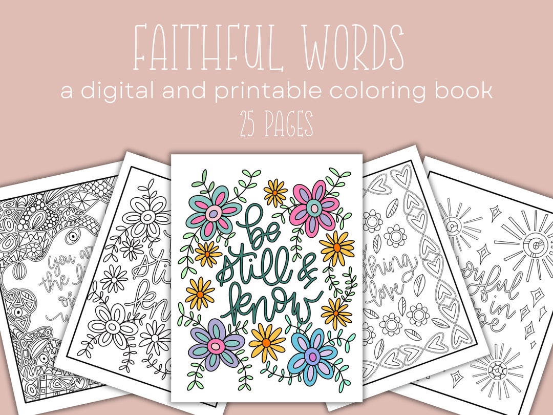 Faithful Words Coloring Book | Digitial and Printable Coloring Pages ...