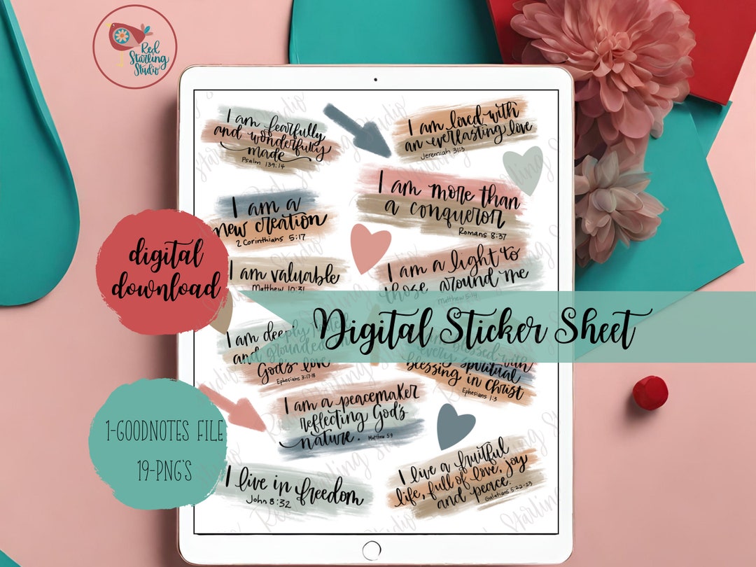 Digital Bible Affirmation Stickers, Volume 2, Digital Stickers for ...