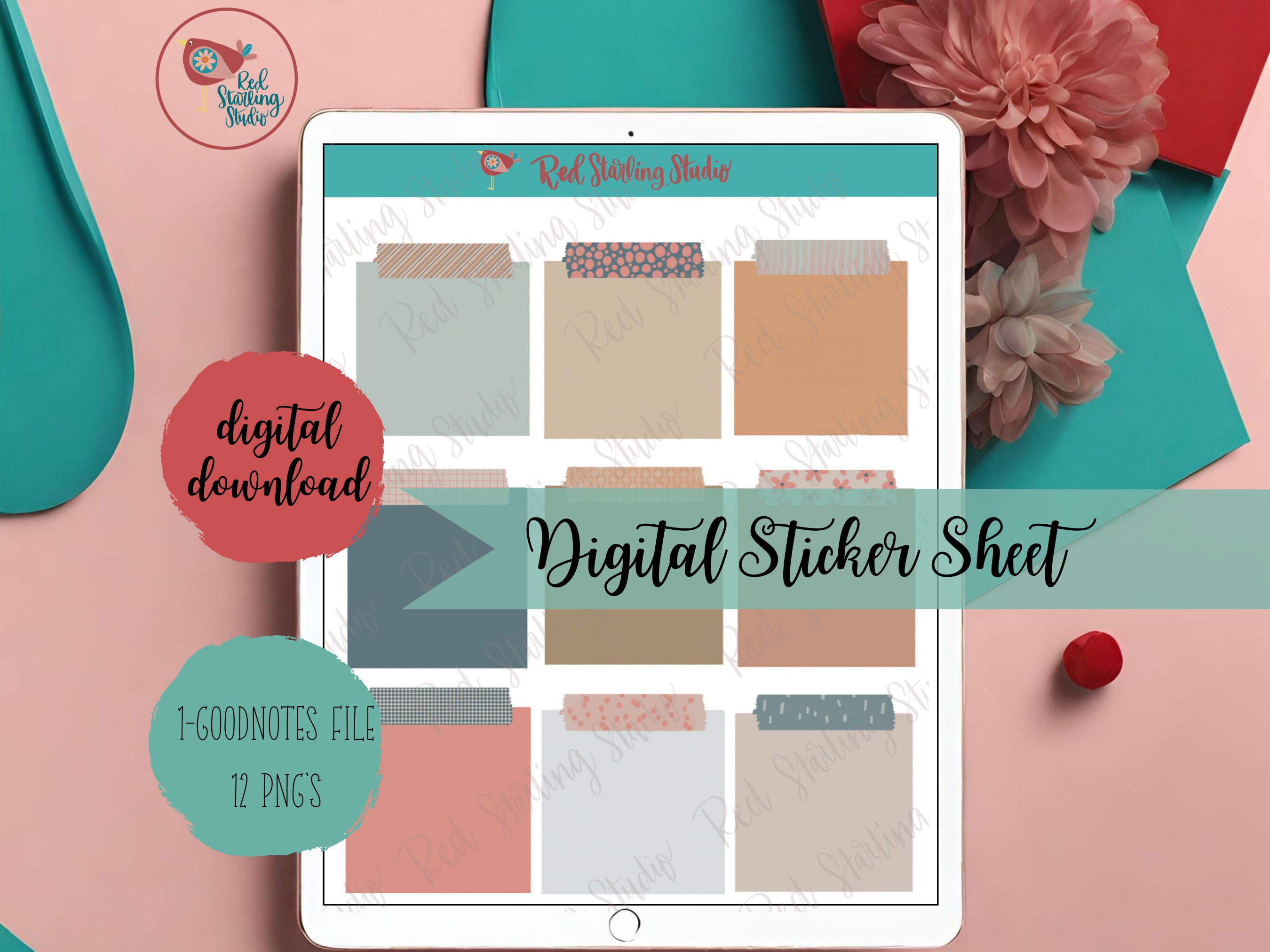 Digital Sticky Notes Boho Design, Boho Digital Stickers, Digital ...