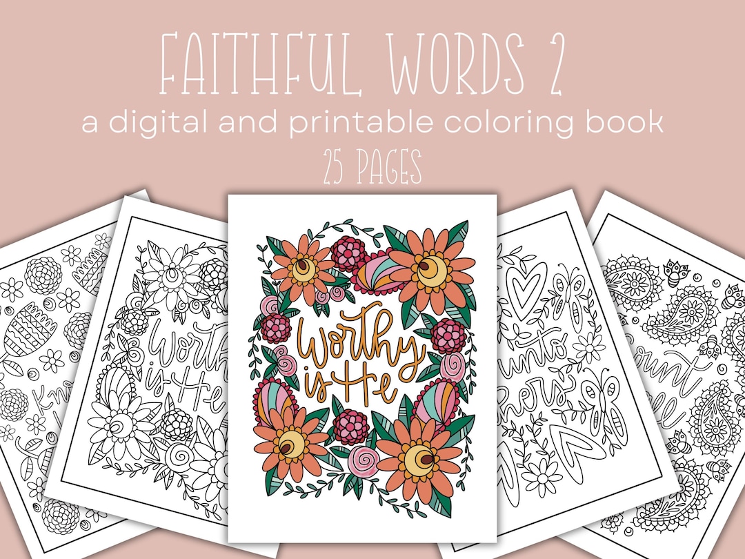 Faithful Words 2 Coloring Book | Digitial and Printable Coloring Pages ...