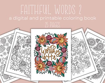 Faithful Words Coloring Book | Digitial and Printable Coloring Pages ...