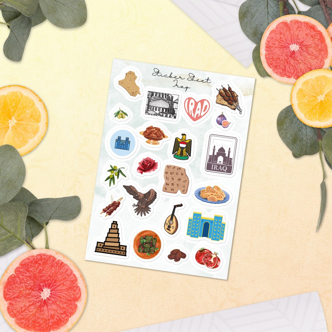 Iraq Sticker Sheet A5 - Etsy