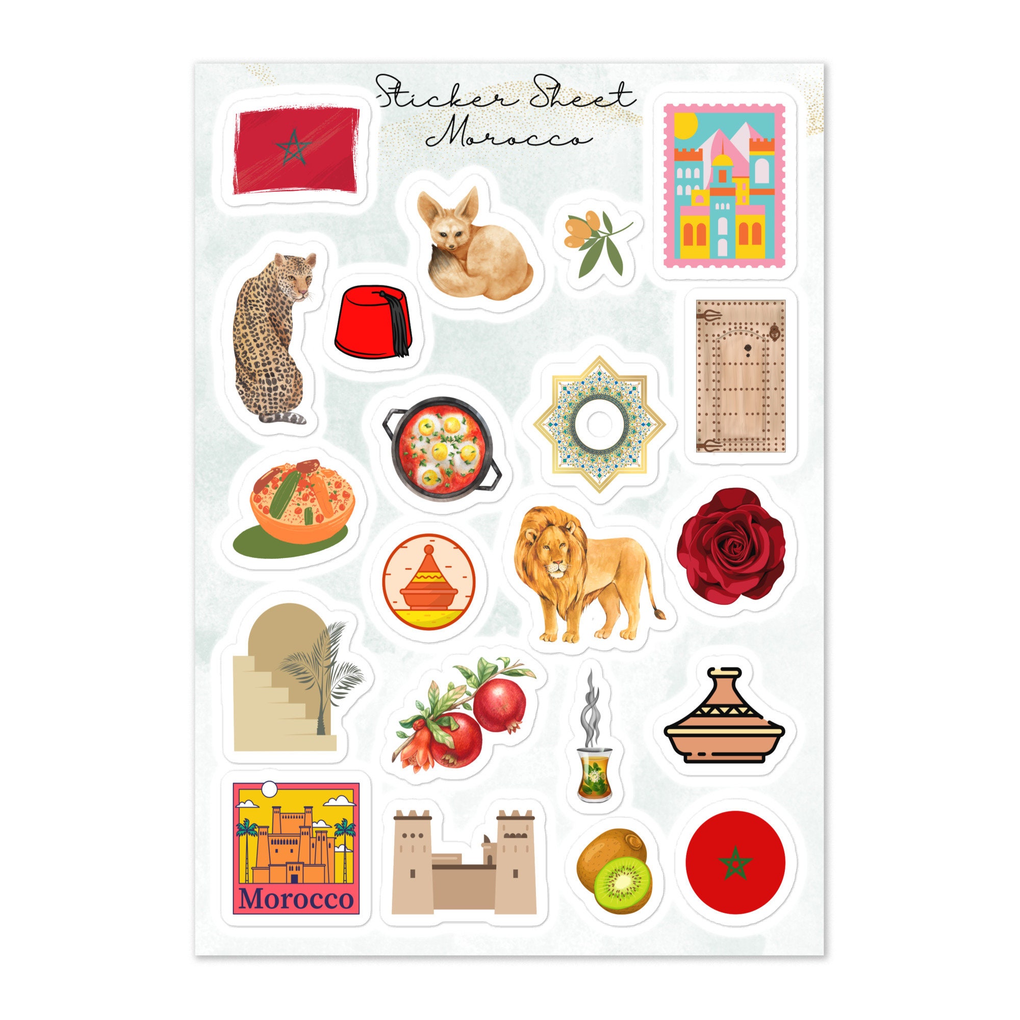 Morocco Sticker Sheet A5 - Etsy