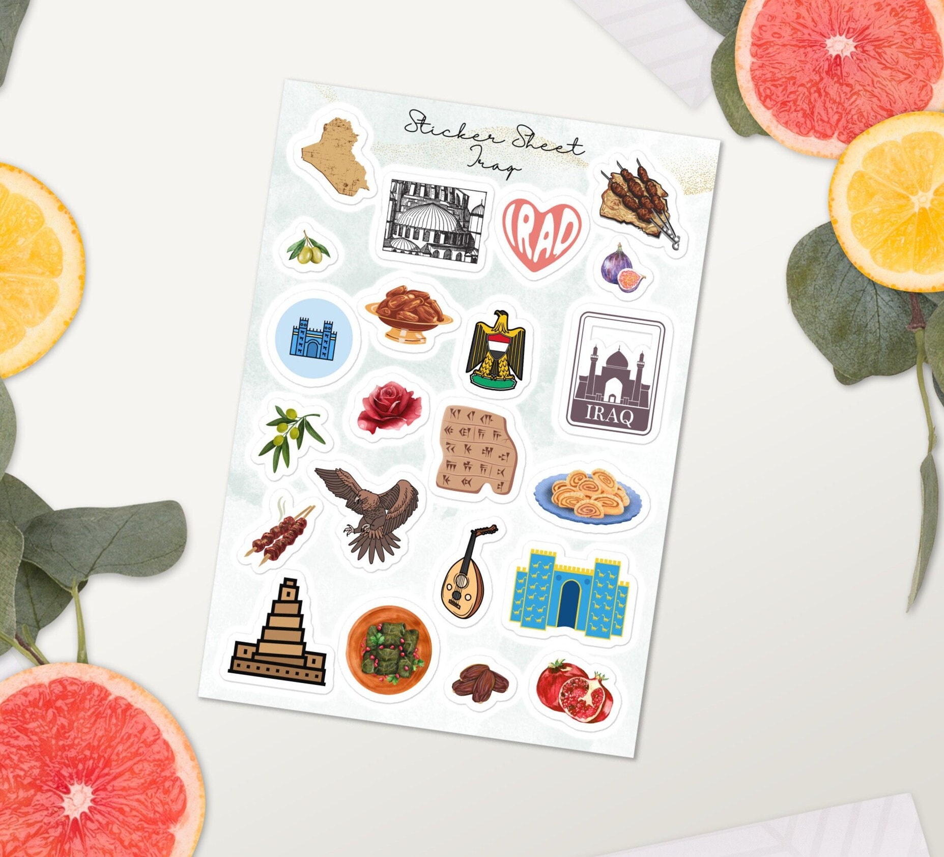 Iraq Sticker Sheet A5 - Etsy