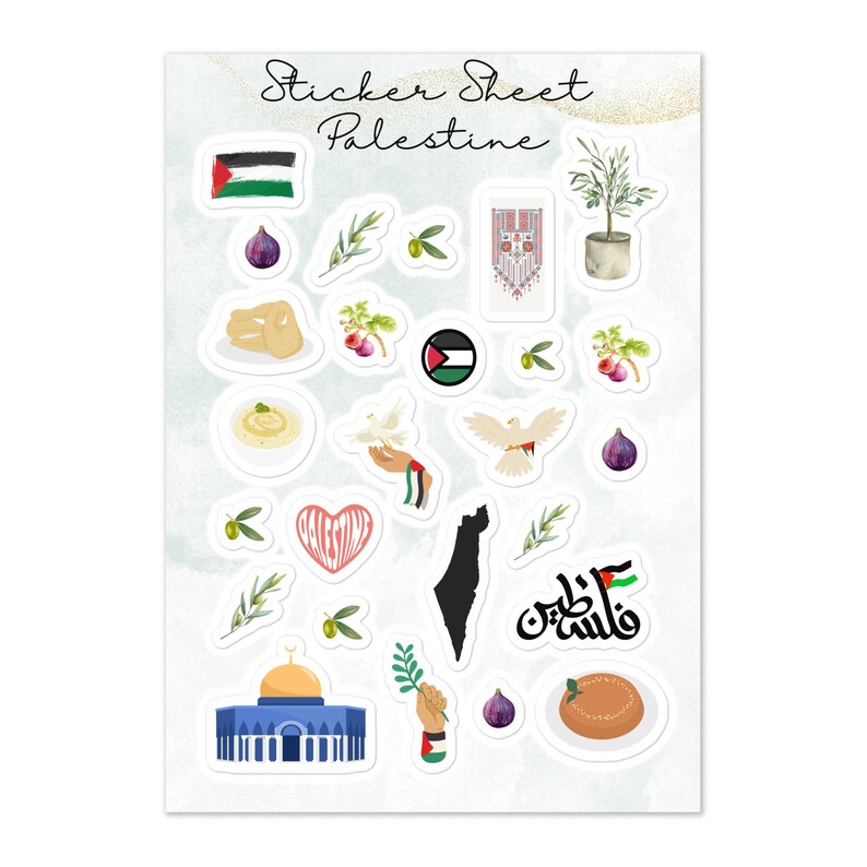 Digital Palestine Sticker Sheet Goodnotes Digital Planner Stickers PNG ...