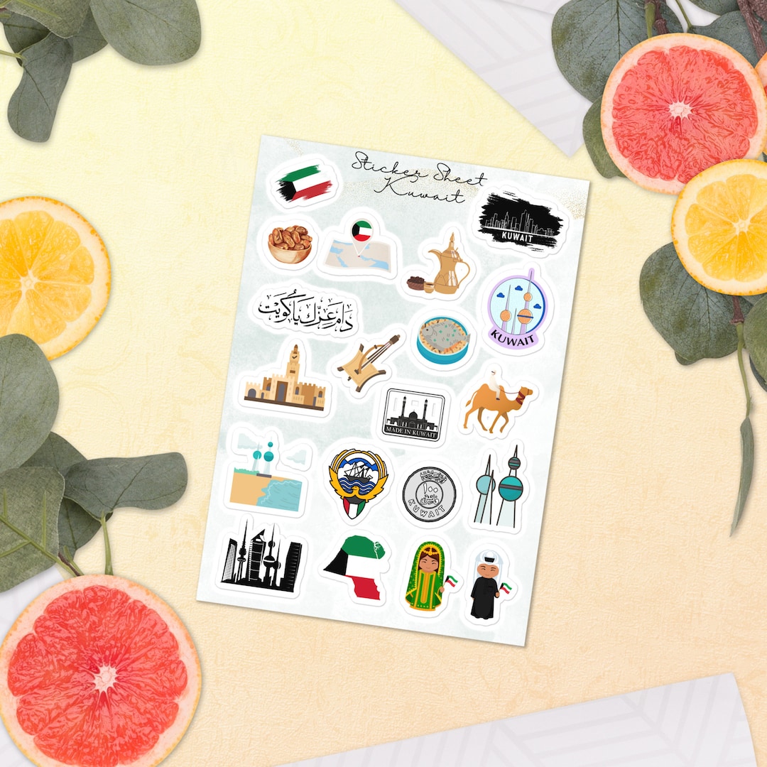 Kuwait Sticker Sheet A5 Kuwait Indepedence Day - Etsy