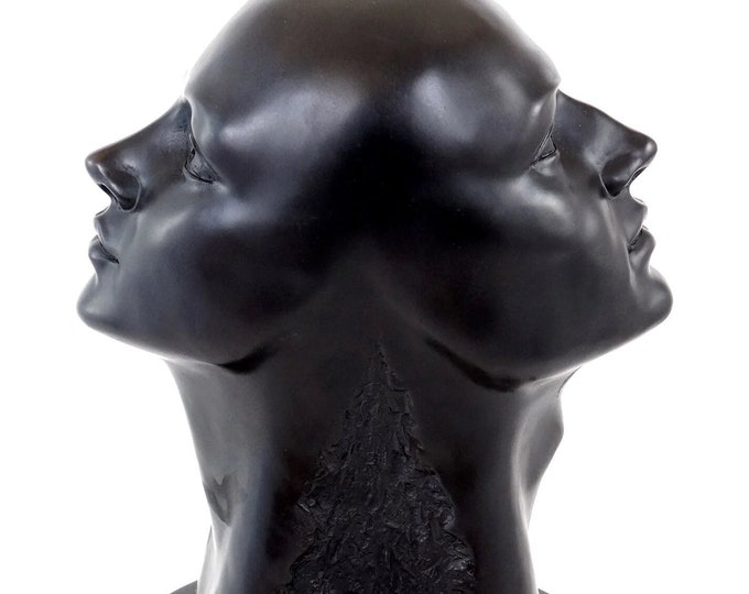 Janus Head Sculpture - Signed Martin Klein - Bronze Figure - Statue ...