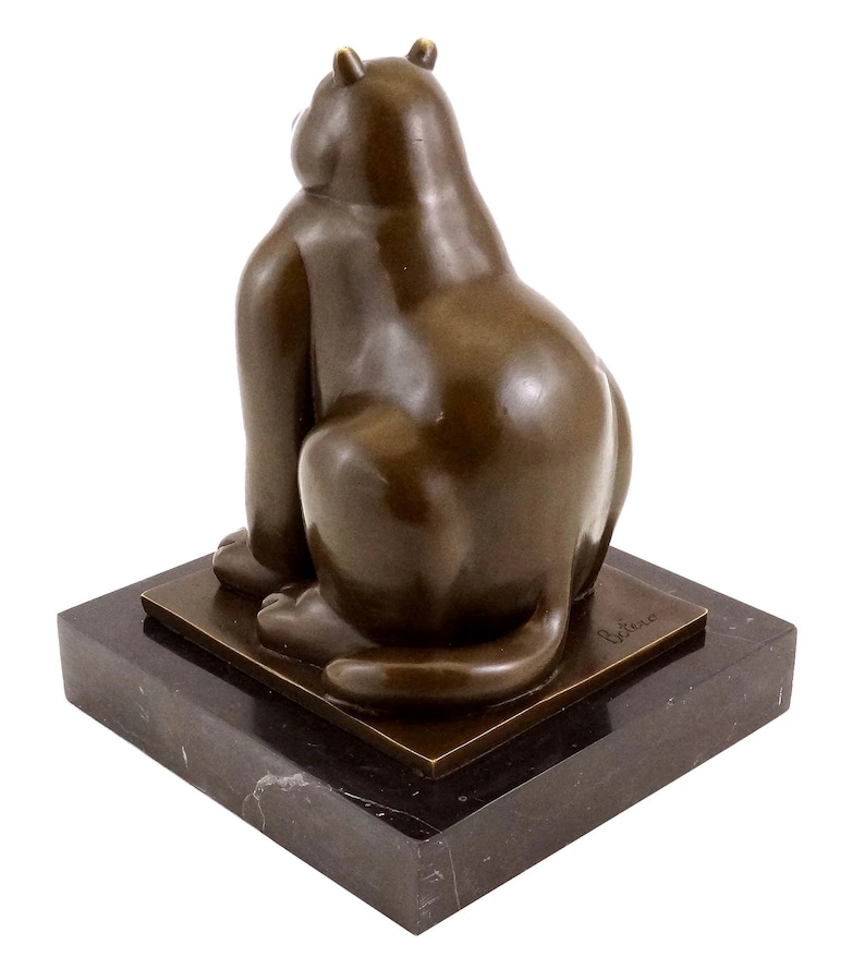 Bronze Figure Fernando Botero Fat Cat Bronze Sculpture Funny Cat ...