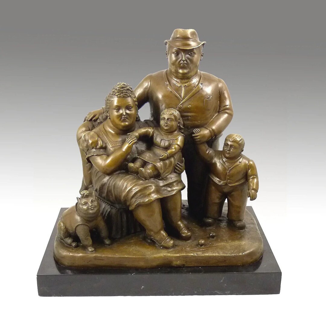 Large Modern Bronze Sculpture the Family Fernando Botero Signed 20kg ...