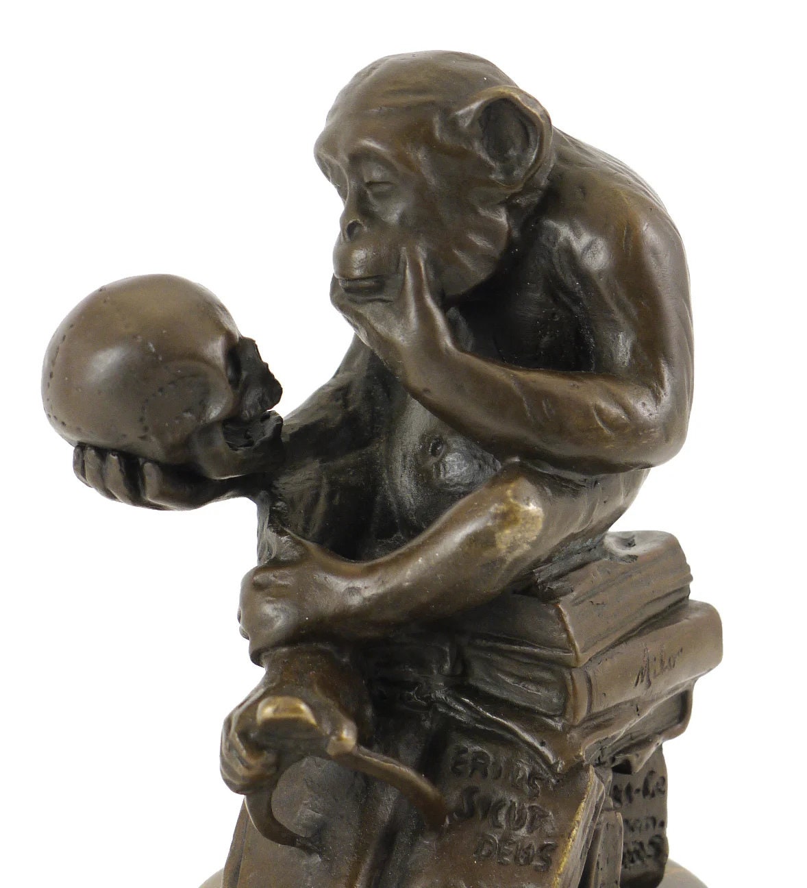 Bronze Figure Monkey With Skull Milo Wolfgang Hugo Rheinhold - Etsy