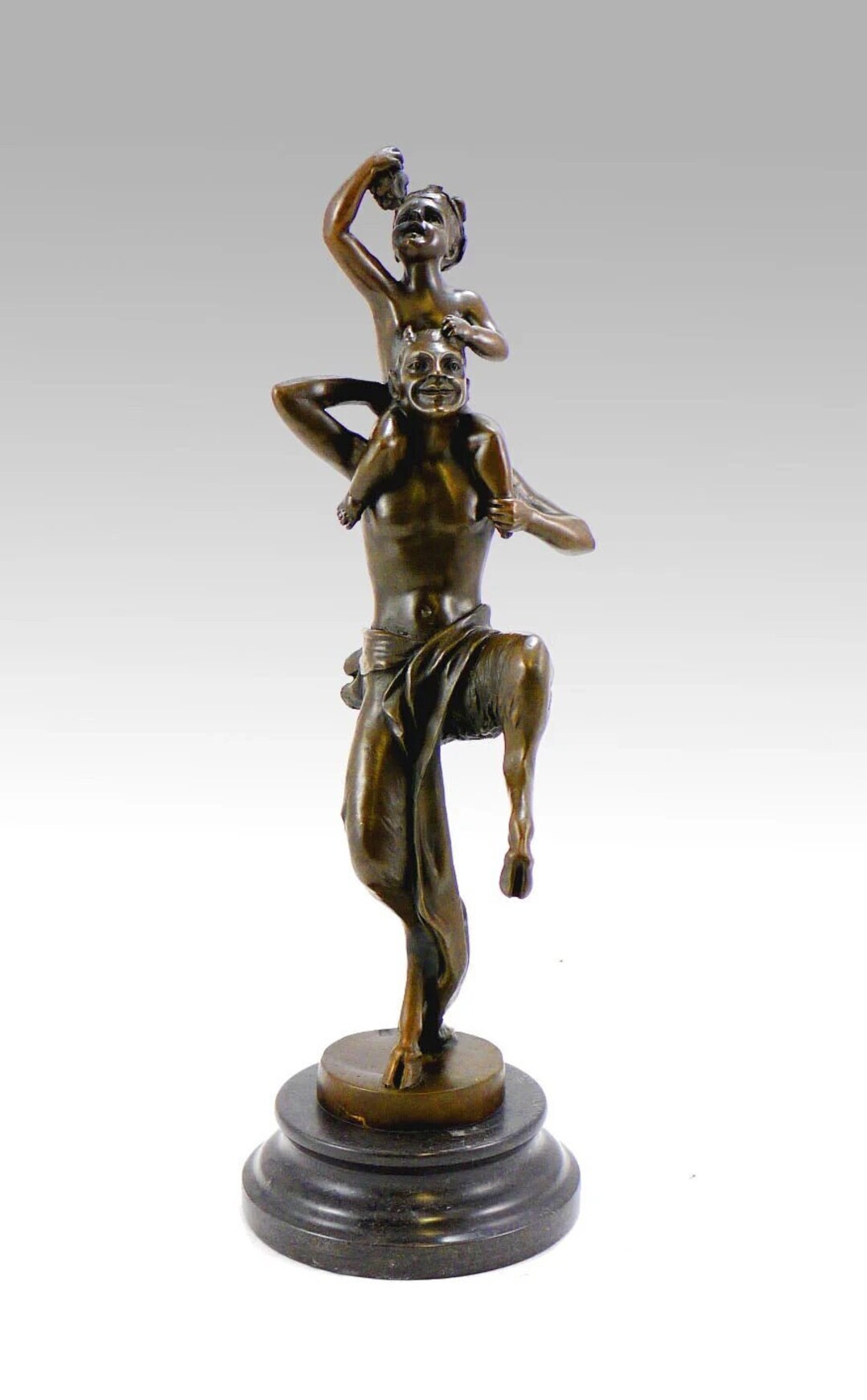 Vienna Bronze Devil Faun Satyr Carrying Baby Signed Bergmann Antique ...