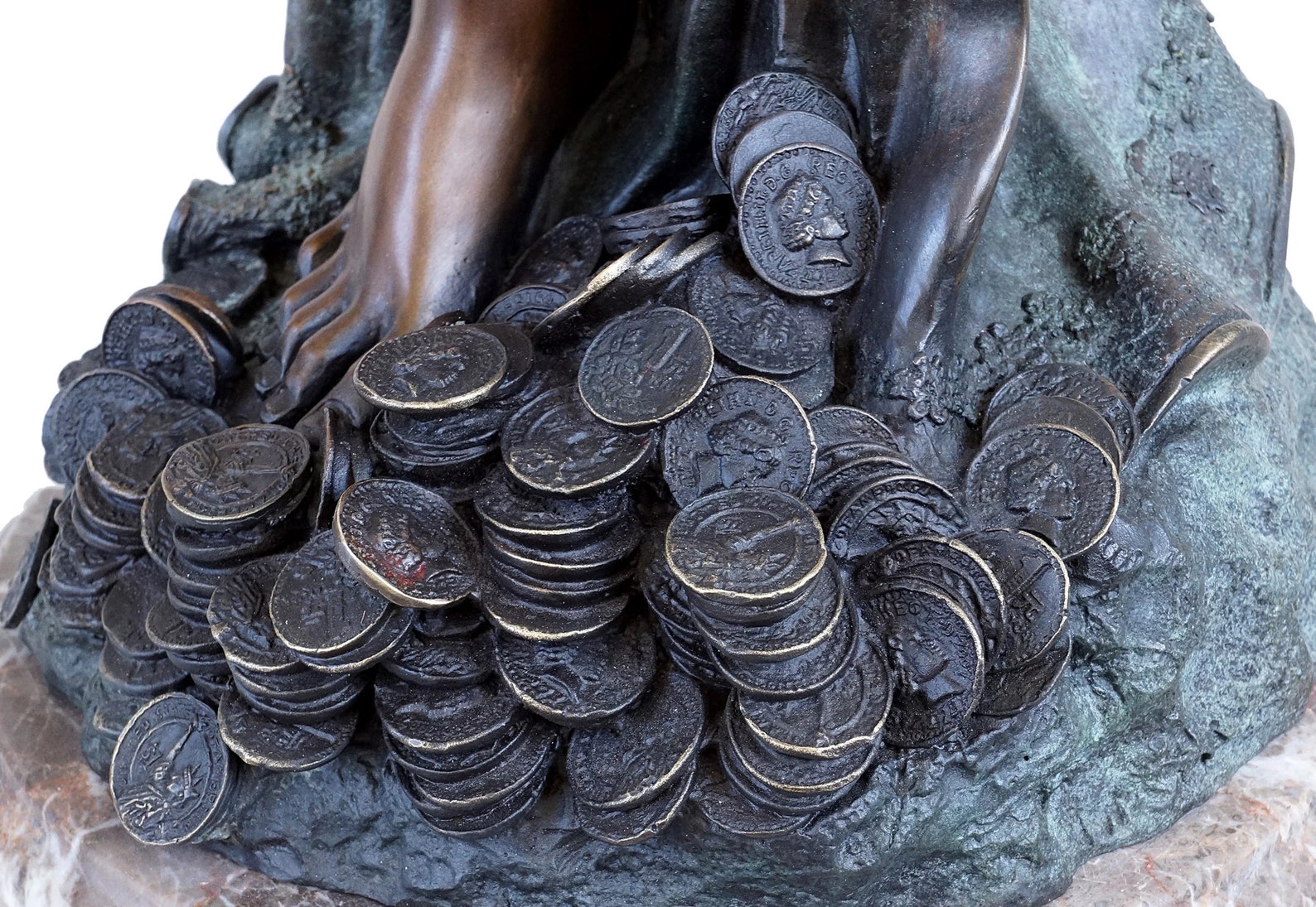 Large Bronze Goddess of Luck Fortuna With Cornucopia Signed Césaro ...