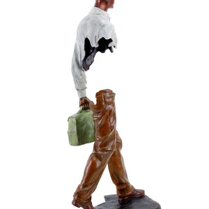 Contemporary Bronze Sculpture Erased Man II Martin Klein Handpainted ...