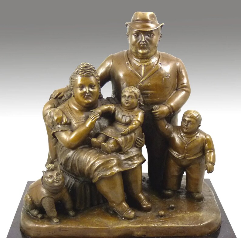 Large Modern Bronze Sculpture the Family Fernando Botero Signed 20kg ...
