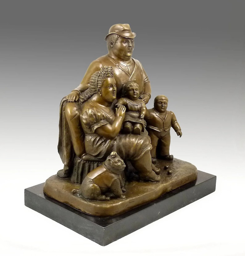 Large Modern Bronze Sculpture the Family Fernando Botero Signed 20kg ...