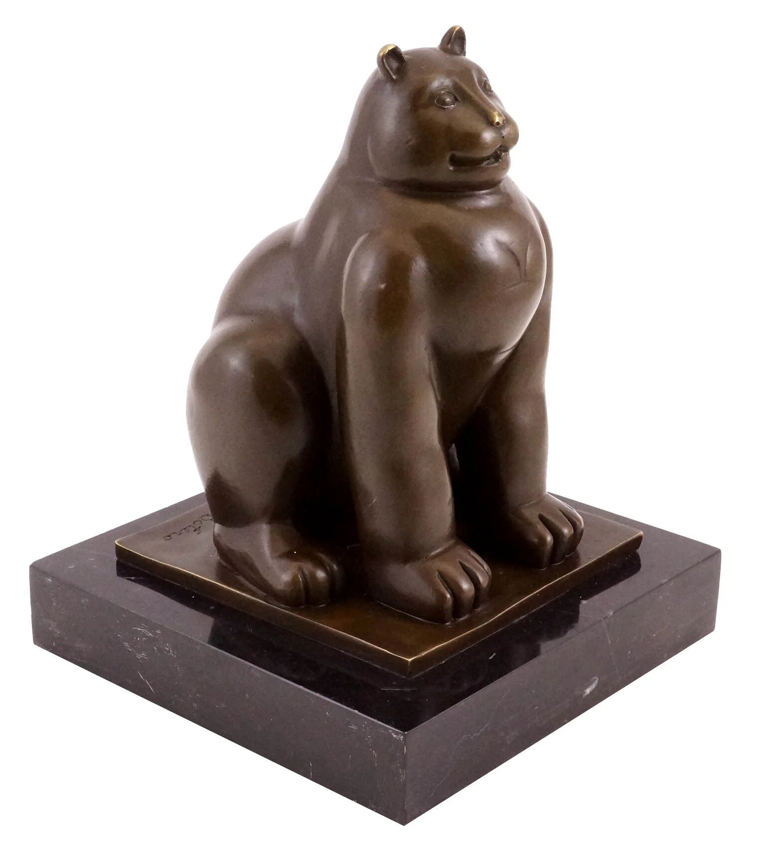 Bronze Figure Fernando Botero Fat Cat Bronze Sculpture Funny Cat ...
