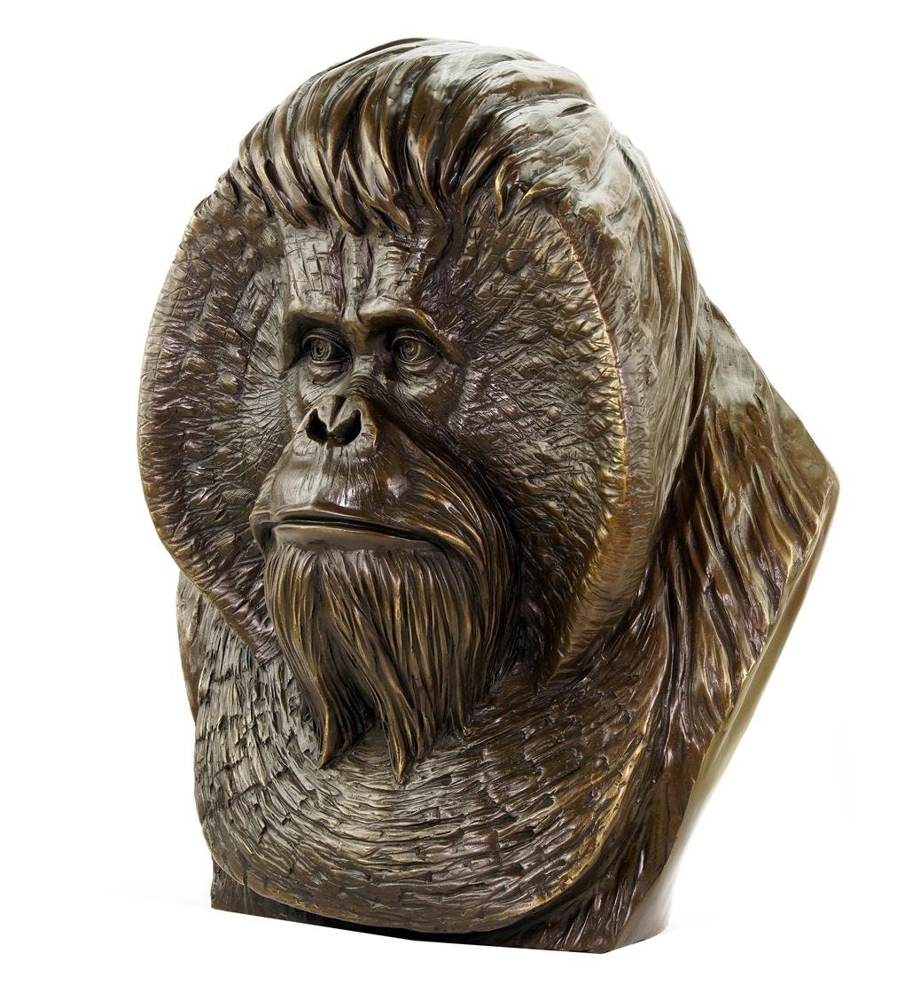 Huge Borneo Orangutan Bronze Bust Large Monkey Head Limited Animal ...