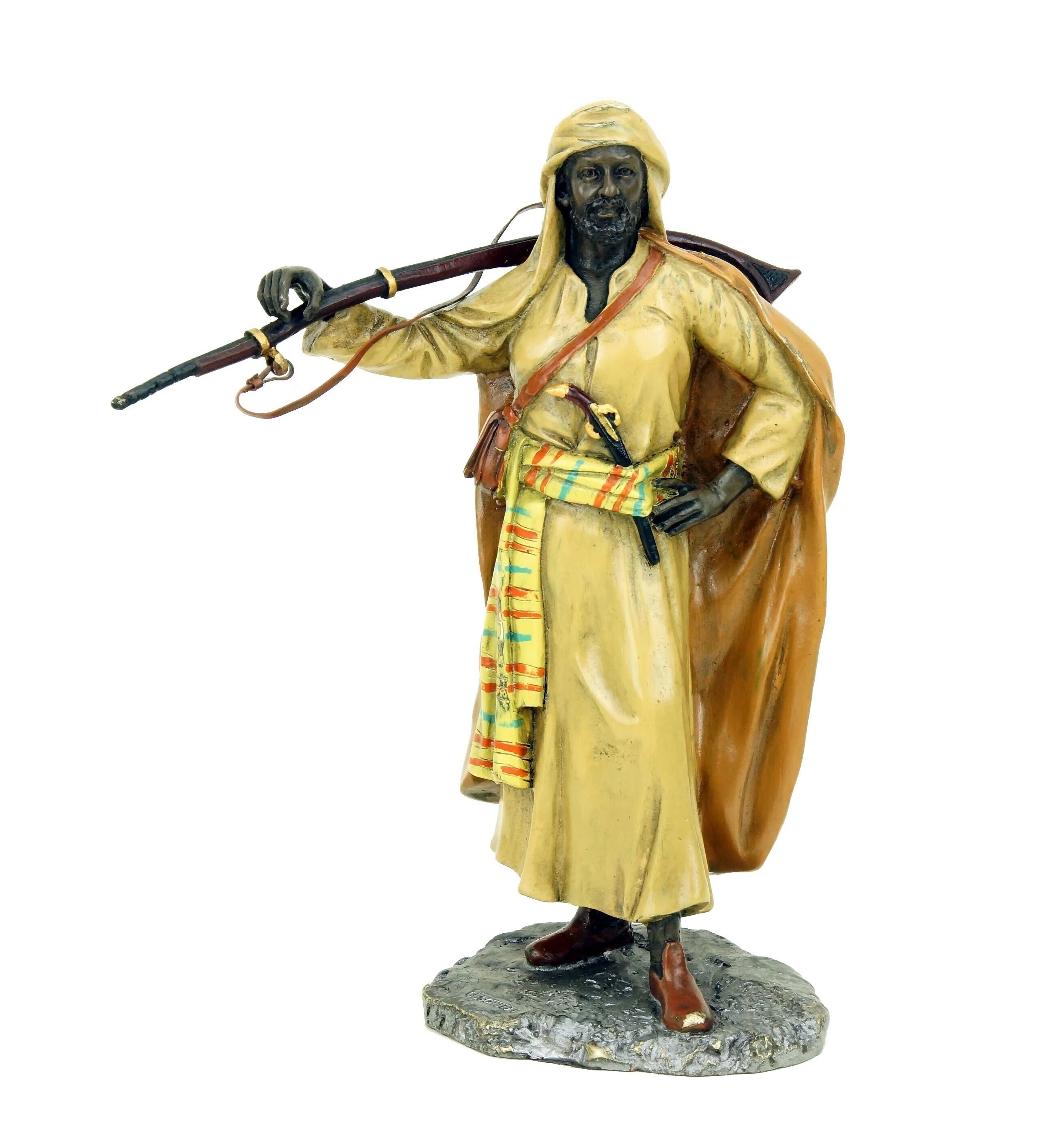 Vienna Bronze Figure Arabian Warrior With Rifle Bergmann Stamp Orient ...