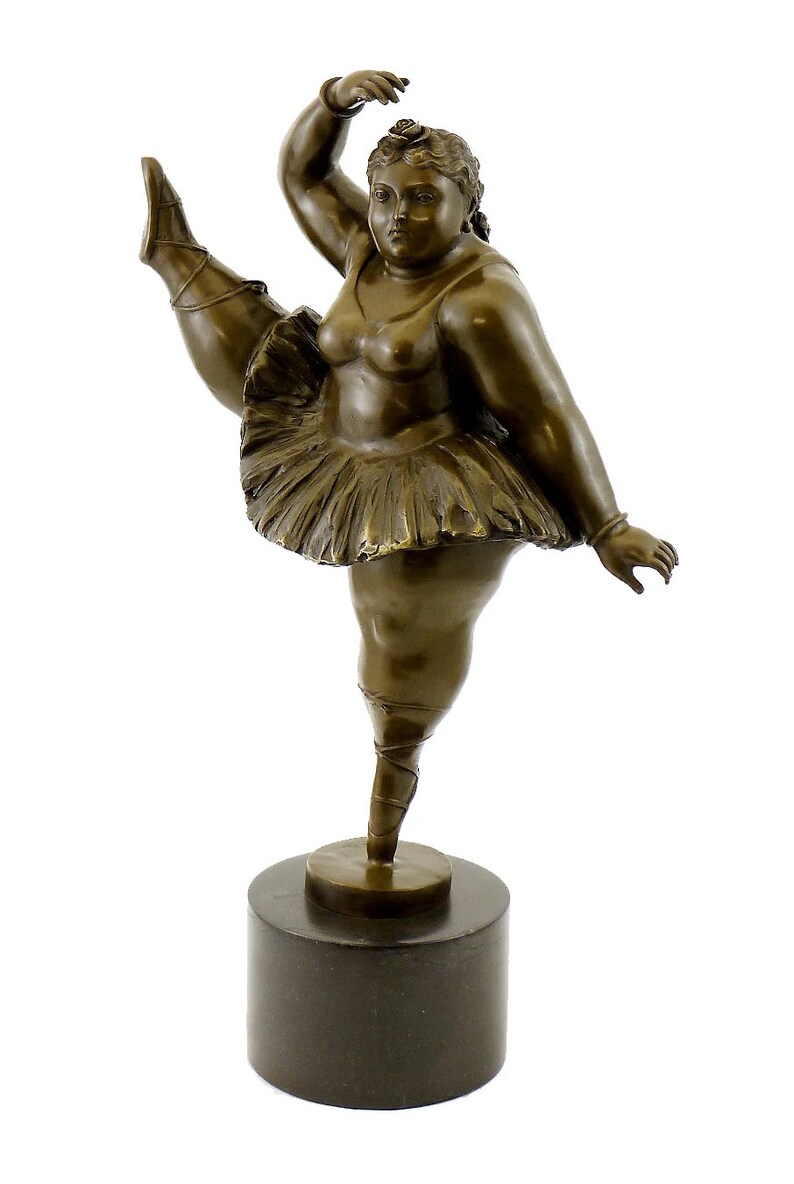 Ballerina With Stretched Leg Signed Fernando Botero Sculpture Bronze ...