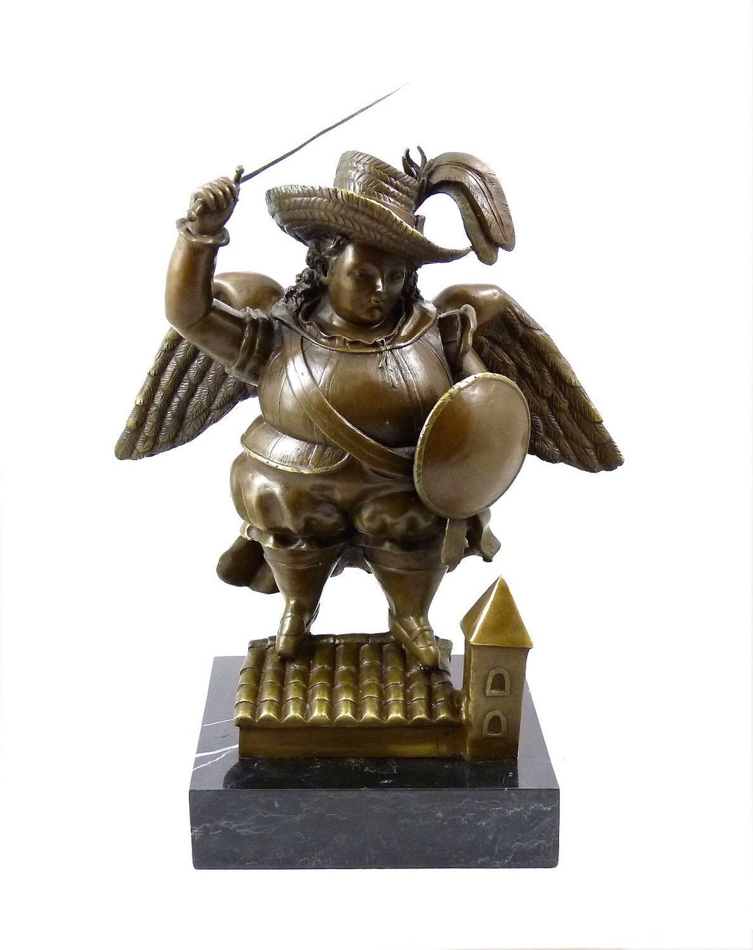 Bronze Sculpture Archangel With Black Hat Fernando Botero Colombia Fat ...