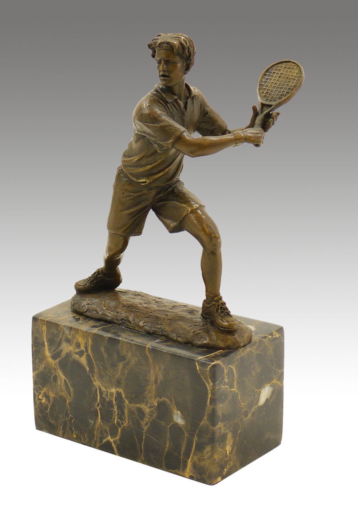 Bronze Figure Cup on Marble the Tennis Player Milo Tennis Cup in Bronze ...