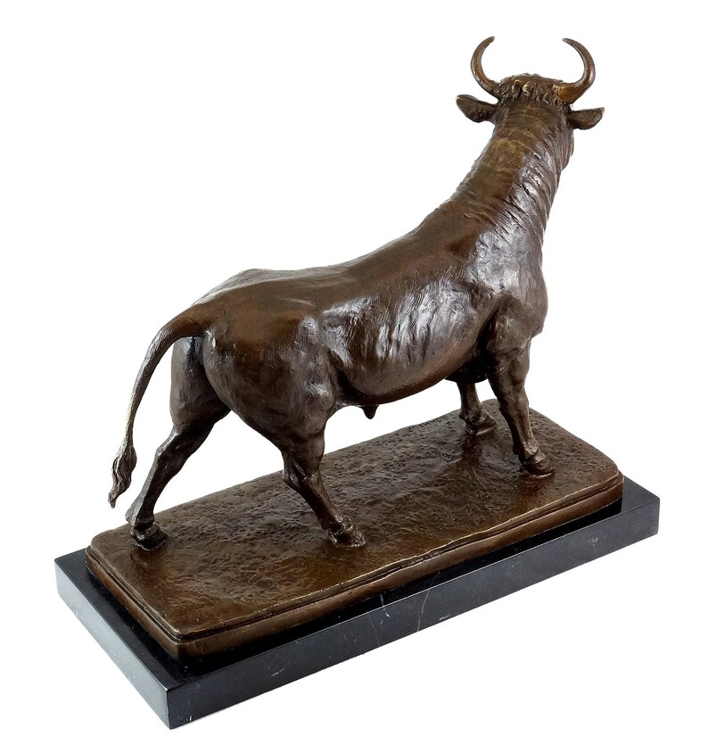 Animal Bronze Bull / Taurus Sculpture Signed Bonheur Farm Decoration ...
